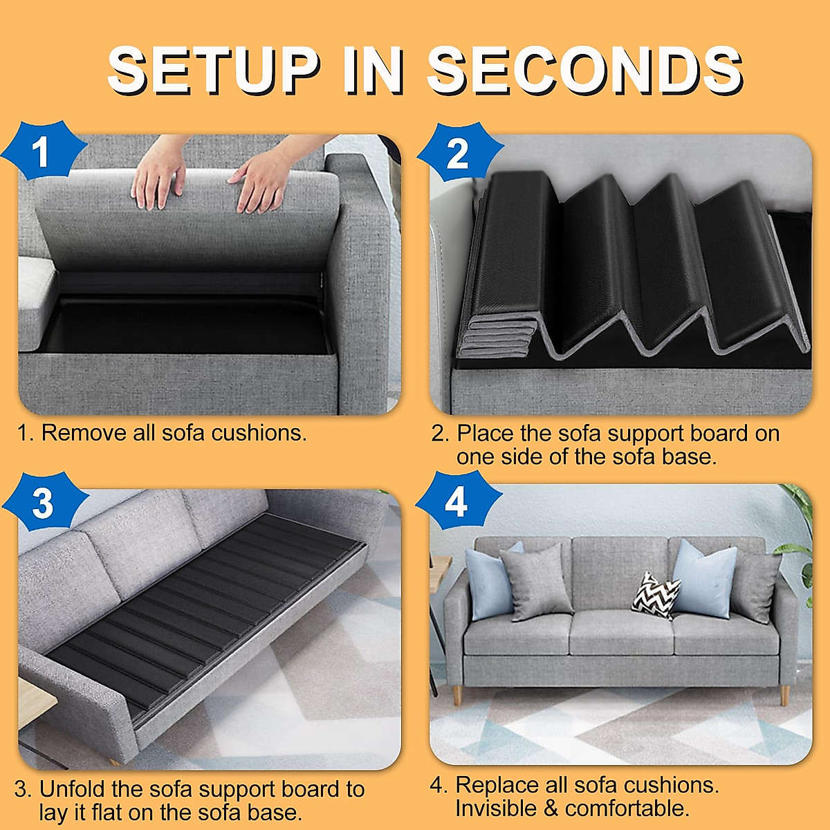 [Upgraded] Heavy Duty Couch Cushion Support for Sagging Seat 20.5''x67'', Thicken Solid Wood Sofa Support Under Cushions Boards,Perfectly Fix and Protect Sagging Couch Cushion Seat, Extend Sofa Life