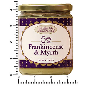 Frankincense & Myrrh Scented Blended Soy Candle, Hand Poured in The USA by Just Makes Scents (12 oz)