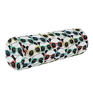Vnurnrn Panda Glasses Neck Support Pillow Round Neck Roll Bolster Cylinder Pillow Cervical Pillows Neck Roll Pillow for Leg Knee Back Head Support for Gifts Camp Study Work