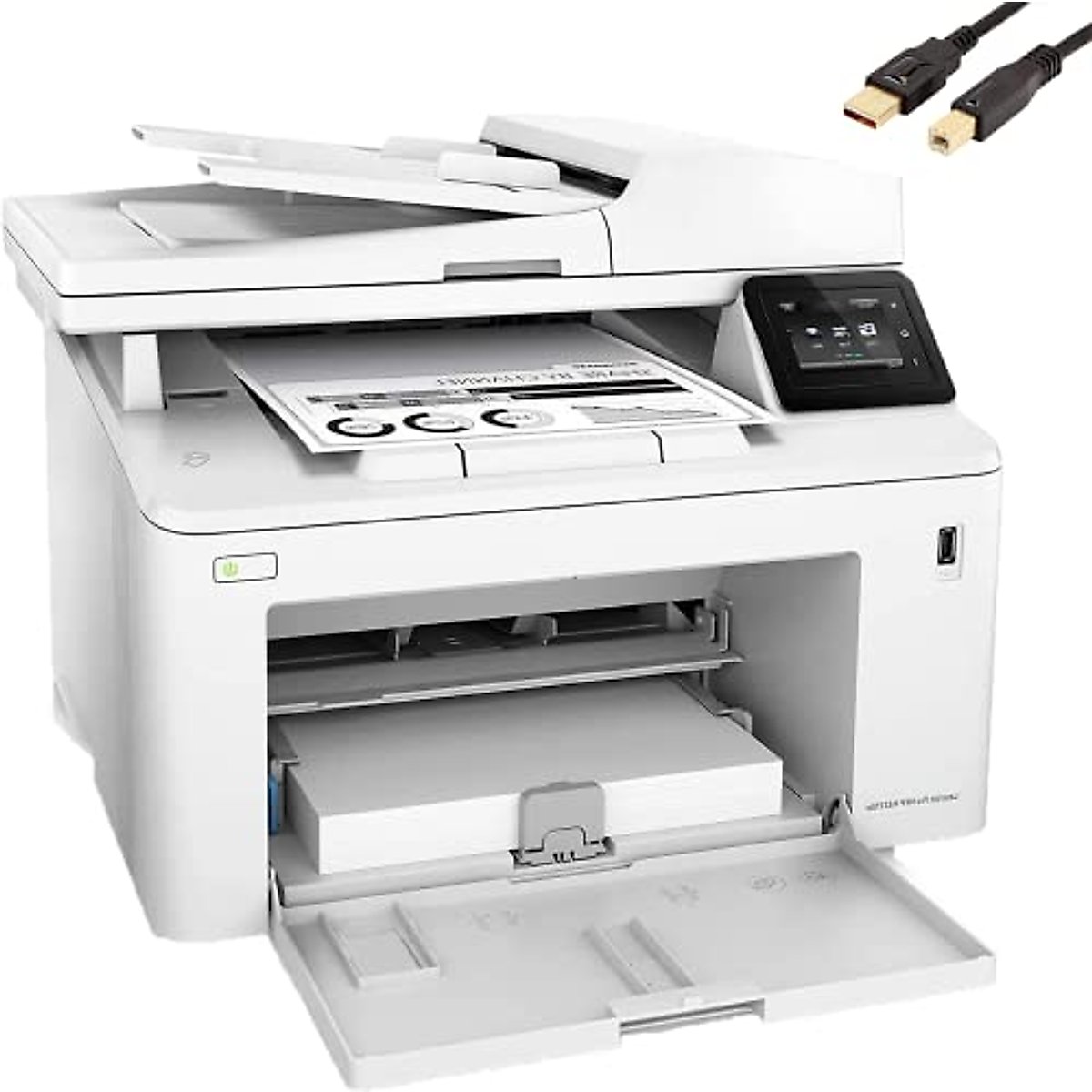 HP Laserjet Pro MFP M22 7fdw Monochrome Wireless All-in-One Laser Printer, Copy & Scan & Fax, 2.7" Color Touchscreen Display, 1200x1200 dpi, 30 ppm, Duplex & Mobile Printing, PCS USB Printer Cable
