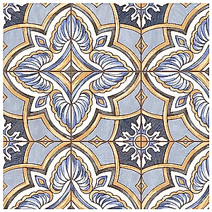 SomerTile FPEHMGBL Harmonia Grove Blue 13" x 13" Ceramic Floor and Wall Tile