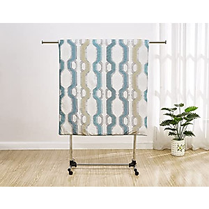 LiaMeE Freestanding Rolling Adjustable Clothes Rack for Wardrobe with Single Bar, Laundry Room Organization Shelves, Vertical Hanging Rack for Commercial Displaying, L44.9 x W20.1 x H63 in