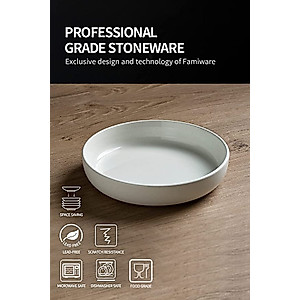 famiware Milkyway 33 oz Bowl Set, Pasta Bowls Set of 4, Salad Bowls Perfect for Your Friend for Housewarming, Thanksgiving, Christmas, White