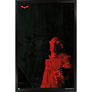 Trends International DC Comics Movie The Batman - The Riddler Teaser One Sheet Wall Poster, 22.375" x 34", Black Framed Version