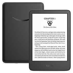 All-new Kindle (2022 release) – The lightest and most compact Kindle, now with a 6” 300 ppi high-resolution display, and 2x the storage - Black