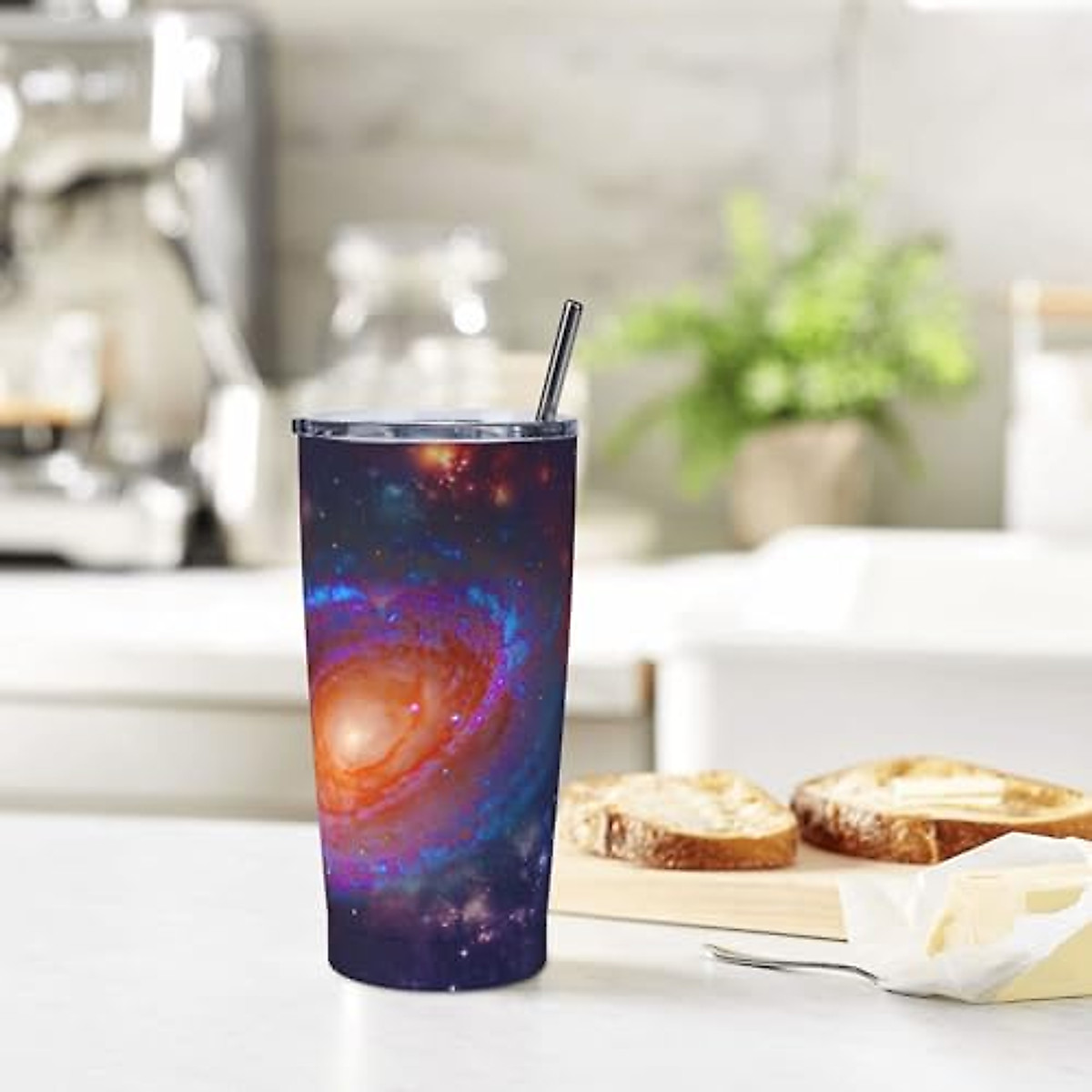 IYERSKD Moon Starry Galaxy 20 oz Stainless Steel Tumbler Vacuum Insulated Leakproof Travel Mug for Car Office Gym