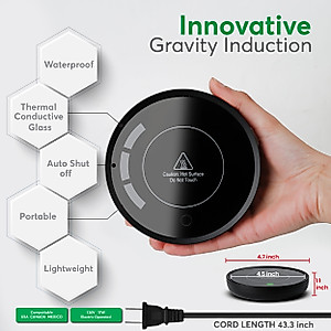 Coffee Mug Warmer - Compact Coffee Cup Warmer for Desk with Auto On/Off - Multipurpose Electric Candle Warmer Plate & Coffee Warmer for Desk, Durable, Safety Auto-Shutoff - Perfect for Home & Office