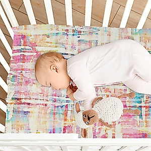 Fitted Crib Sheet for Boys Girls, Boho Style Jersey Knit Baby Sheet for Standard Crib and Toddler Bed Mattresses, Cozy Soft Breathable, 28 x 52 in