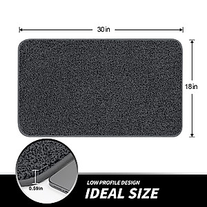 LINLA Indoor Doormat, Super Absorbs Mud Mat, Washable Non-Slip Rubber Backing Clean Door Mat for Doorways Inside Dirt Trapper Mats Shoes Scraper, 18x30 Inches Dark Gray