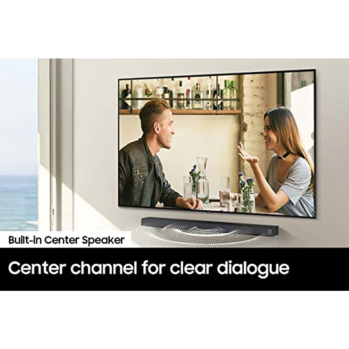 SAMSUNG HW-B650 3.1ch Soundbar w/Dolby 5.1 DTS Virtual:X, Bass Boosted, Built-in Center Speaker, Bluetooth Multi Connection, Voice Enhance & Night Mode, Subwoofer Included, 2022