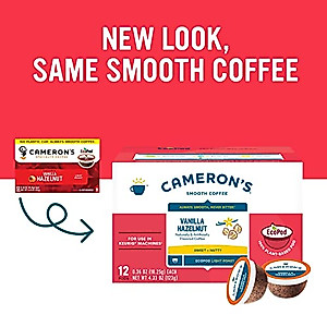 Cameron's Coffee Single Serve Pods, Flavored, Vanilla Hazelnut, 12 Count (Pack of 1)