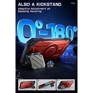 SUPCASE for iPhone 14/13 Pro Max Case with Camera Cover Stand, [MagSafe Compatible] [Built-in Belt Clip] Heavy Duty Magnetic Phone Case, Ruddy