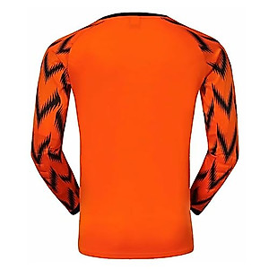 inhzoy Boys Football Goalkeeper Shirts and Pants Kit Sponge Padded Jersey Soccer Goalie Keeper Uniform Suit Orange 9-10 Years