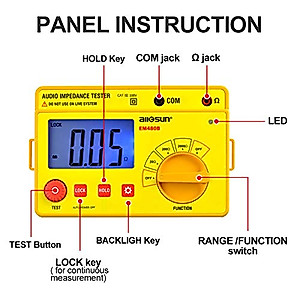 ALLOSUN - EM480B Audio Impedance Tester Digital LCD Insulation Resistance Megohmmeter Meter Tester with Bag