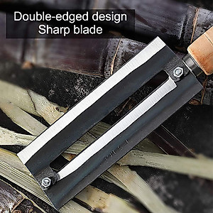 Sugar Cane Peeler Knife, Sugarcane Peeling Kinfe Stainless Steel Paring Potato peelers Peeler Carbon Steel Sugar Cane Peeling Cutter with Wooden Handle (As Shown)
