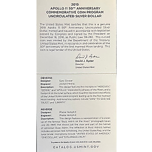 2019 P Apollo 11 50th Anniversary Commemorative Dollar US mint Proof