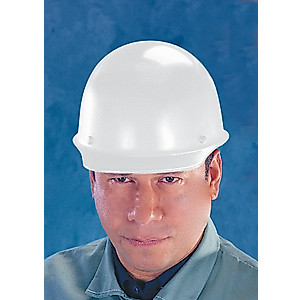 MSA 475400 Skullgard Cap Style Safety Hard Hat with Fas-Trac III Ratchet Suspension | Non-slotted Hat, Made of Phenolic Resin, Radiant Heat Loads up to 350F - Standard Size in Gray