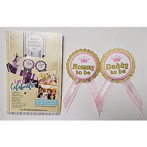 Daddy to Be Pin Princess Mommy to Be Baby Shower dad to wear at Baby Shower, Pink & Gold, It's a Girl, Baby Sprinkle