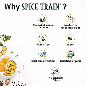 SPICE TRAIN, Organic Flax Seed with Omega3 (397g/14oz) USDA Certified, Non-GMO, Flaxseed for Flax meals & Drinks | Resealable Zip Lock Pouch | 100% Raw Flax Seeds Sourced from India | Brown Flax Seeds