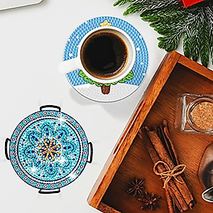 TRRCEPOS Diamond Painting Coasters Kit, 8 Pieces Diamond Painting Coasters with Holder, DIY Diamond Art Coasters for Beginners, Kids (Diamond Drawing C)