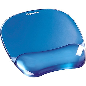 Fellowes 9114120 Gel Crystal Mousepad/Wrist Rest, Blue (91141)
