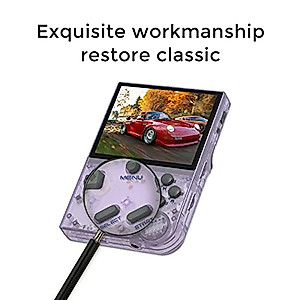 RG35XX Handheld Game Console 3.5 Inch IPS Screen Linux System Retro Video Games Consoles Portable Pocket Video Player 5000+ Games (Purple Transparent)