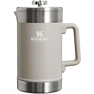 Stanley Classic Stay-Hot French Press Coffee Maker 48 oz | 5 Minute Brew, 4 Hours Hot | Mesh Filter for Coffee Grounds | Insulated Stainless Steel French Press | BPA-Free | Ash.