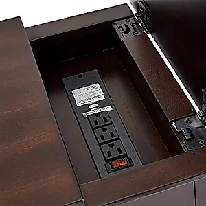 Ball & Cast Traditional End Table with Charging Station Chair Side Table with Charging Outlets and USB Ports, Sable Brown