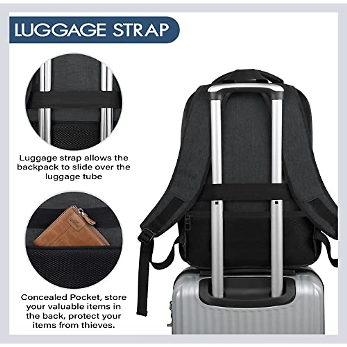 INNOSCENT Mini Smell Proof Backpack With Lock For Men/Women USB & Headphone Port (Dark Grey)