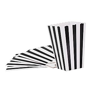 jojofuny 24pcs Popcorn Boxes Candy Containers Disposable Containers Snack Box Container Popcorn Bags Buckets Cardboard Container Popcorn Buckets Popcorn Boxes Party Bags Black Gift Box