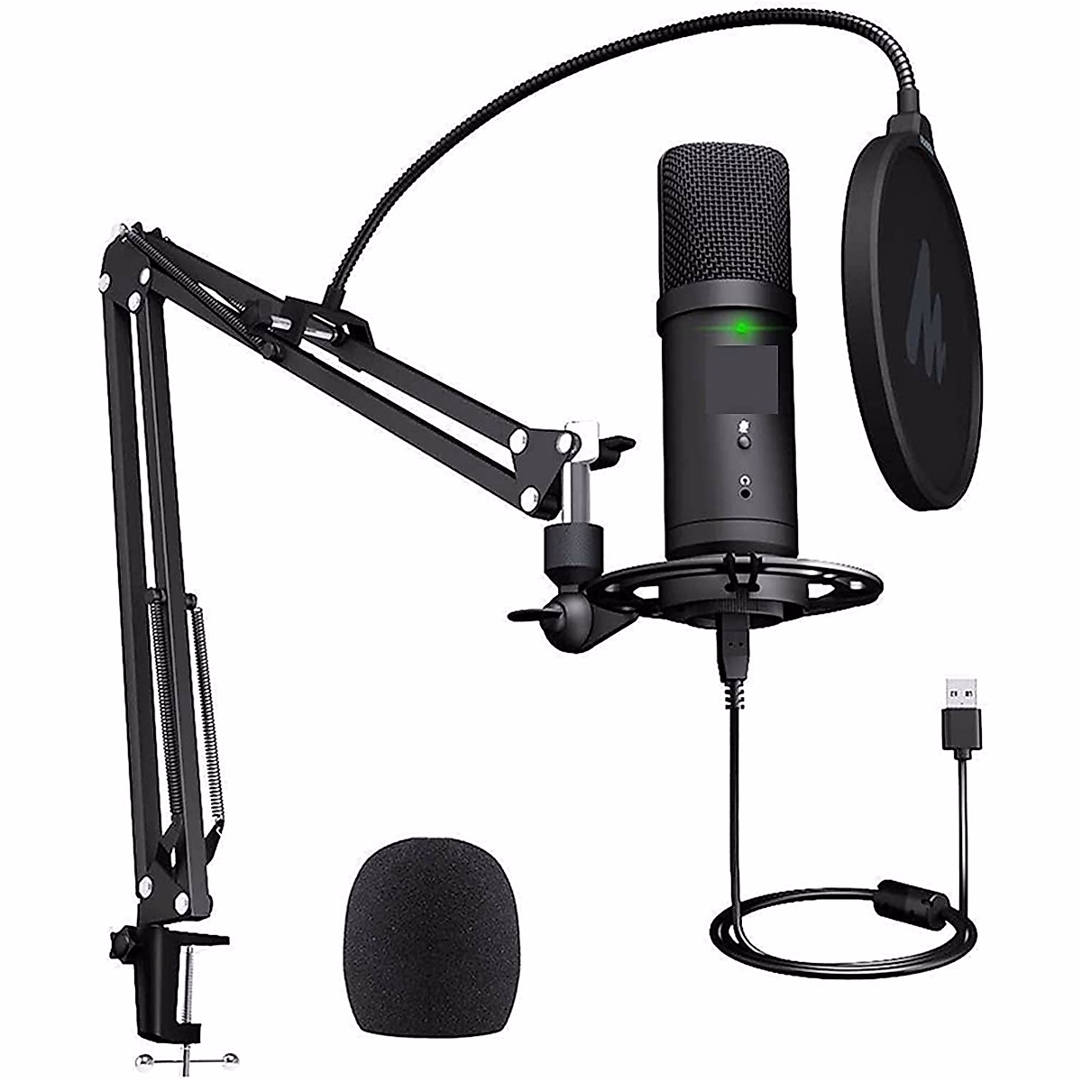 Wireless Microphones PM401 USB Microphone Set 192KHz/24Bit Microfone Professional Cardioid Condenser Podcast Mic with Mute Button Jack Microphone to Sing.