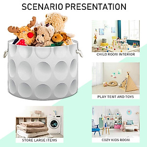 Golf Ball Round Storage Basket Bin, Waterproof Laundry Hamper, Large Collapsible Bucket, Baby Nursery Organizer with Handles for Bathroom Toys Clothes