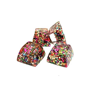 Handmade DSA Shinning Gem Resin Sequined Keycap OEM Profile for Cherry MX RGB Switch Gaming Mechanical Keyboards