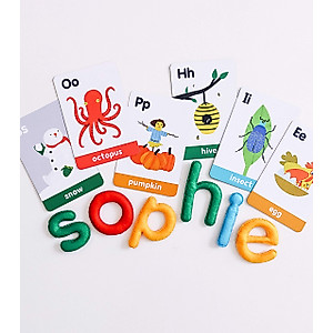 Curious Columbus Montessori Felt Letters and ABC Flash Cards - Lowercase Large Alphabet Letters for Toddlers and Educational Flashcards for Preschool. Felt Letter Set and Montessori Baby Flash Cards