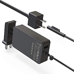 Charger for Surface Pro 3 Surface Pro, KINGDO 36W 12V 2.58A Power Supply Compatible Surface Pro 3 Surface Pro 4 i5 i7 Surface Pro 5 6 7 8 9 Surface Laptop Surface Go 3/2/1 with Carrying Case