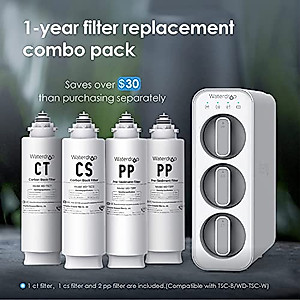 Waterdrop Undersink Replacement Water Filter Compo Pack, 2PP+CT+CS