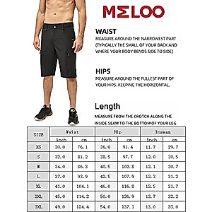 MELOO Men's Hiking Cargo Shorts - 12" Lightweight Outdoor Golf Shorts Quick Dry Fishing Camping Casual Travel Pockets Grey L