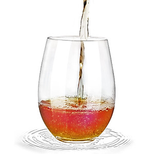 Stemless Wine Glasses Gift for Valentine's Day Gifts Large Red Wine or White Wine Glass Set of 2,Iridescent Wine Glass Gifts for Women Men,Rainbow Glass for Party,Home,Anniversary,Bar, Restaurant