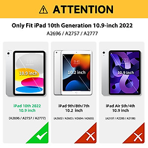 SIBEITU Case for iPad 10th Generation 10.9 inch 2022 with Screen Protector Pencil Holder, 3 Layer Shockproof Rugged Protective Case for iPad 10th Gen A2757/A2777 w/Kickstand & Shoulder Strap, Rose