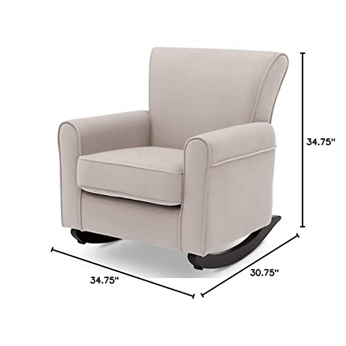 Delta Children Lancaster Rocking Chair Featuring Live Smart Fabric, Linen