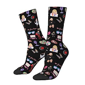 Caijhoul black socks for men women crew socks Moisture Wicking Athletic Socks 1Pcs
