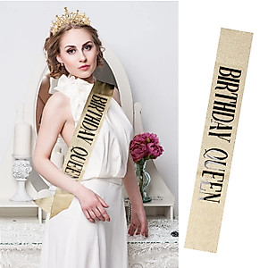 Tiara for Women Birthday, Tiara for Women Silver, Happy Birthday Queen Tiara for Women, Crown for Girls Tiaras Birthday Queen Crowns with Birthday Girl Sash, Crowns for Women with Rhinestone