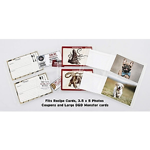 Forged Dice Co. 2 Pocket Pages Pack of 30-3.75" x 5.25" Pocket - 6" x 8" Page Size - Fits Mini Binder 3 Ring Binders Planners and Monster Card Binder - Holds Monster Cards 3.5x5 Index Cards Coupons