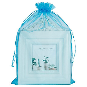 HRX Package 100pcs Large Organza Bags, 8x12 inch Mesh Gift Drawstring Pouches Goodie Bags Assorted Colors for Christmas Shower Party Favors Samples