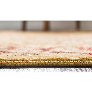 Unique Loom Voyage Collection Traditional Oriental Classic Intricate Border Design Area Rug, 9' 0" x 12' 0", Gold/Brown