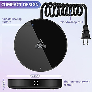 LOMILD Coffee Warmer, Electric Coffee Cup Warmer with Auto Shut Off, 3 Temperature Setting Mug Warmer for Beverage Milk Tea Candle, No Mug
