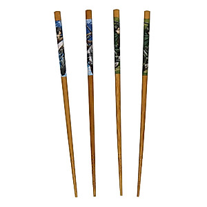 Attack On Titans Bamboo Set Of 2 Collectible Anime Chopsticks 8.85 Inches Long Gift Set