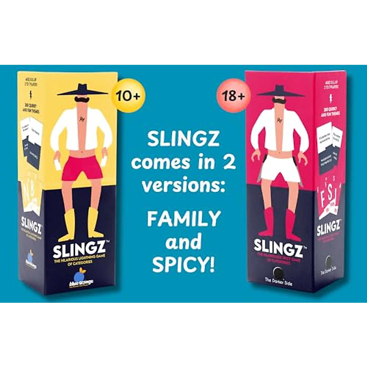 Blue Orange - Slingz – Fast-Paced Family Card Game for Kids, Teens, Adults, and College Students | Fun Categories Party Game for Gam Nights, Holidays, and Travel | 2–7 Players