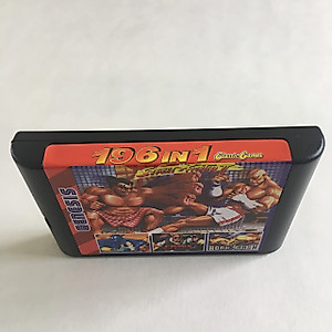 196 in 1 Multi Cartridge Games For Sega Genesis Mega Drive PAL NTSC Console (Black)