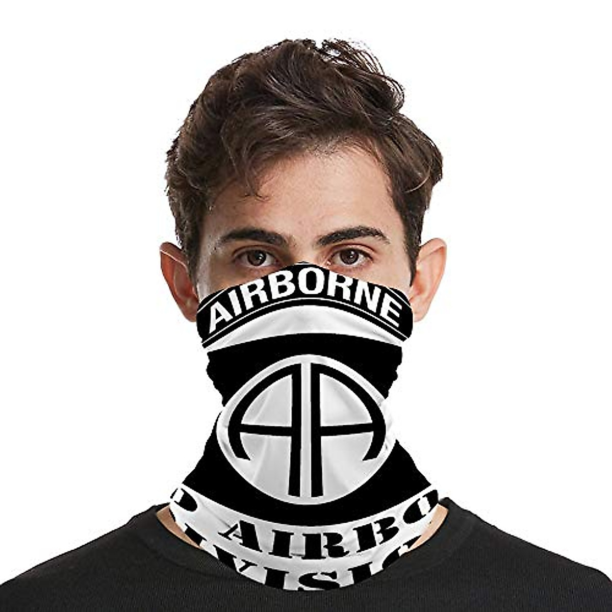 Army 82nd Airborne Division Unisex Seamless Neck Gaiter Face Mask,Multi Purpose Face Cover Neck Scarf, Outdoors Fishing Turban Balaclava,Windproof Dust&UV Sun-Protection for Bandana